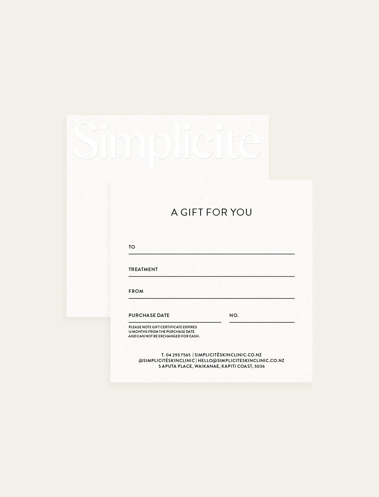 Online Store Gift Voucher – Simplicitè